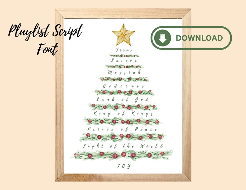 Names of Christ Christmas Tree Art, Holiday Card Design (PDF) - Etsy