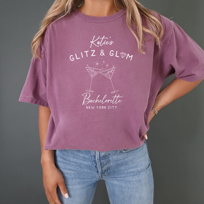 Personalized Glitz and Glam Bachelorette Shirt, Custom Glam Theme ...