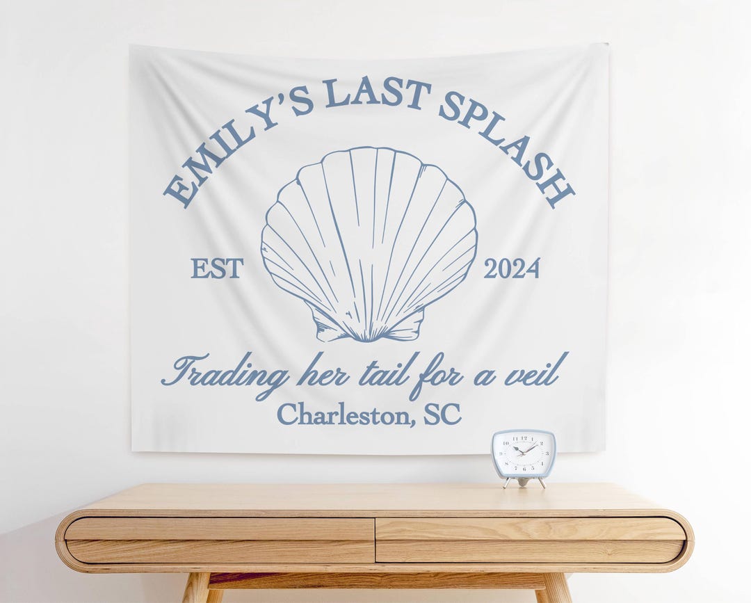 Custom Last Splash Banner Tapestry, Coastal Bridal Shower Decor ...