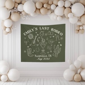 Last Rodeo Bachelorette Custom Tapestry Cowgirl Bachelorette Banner ...