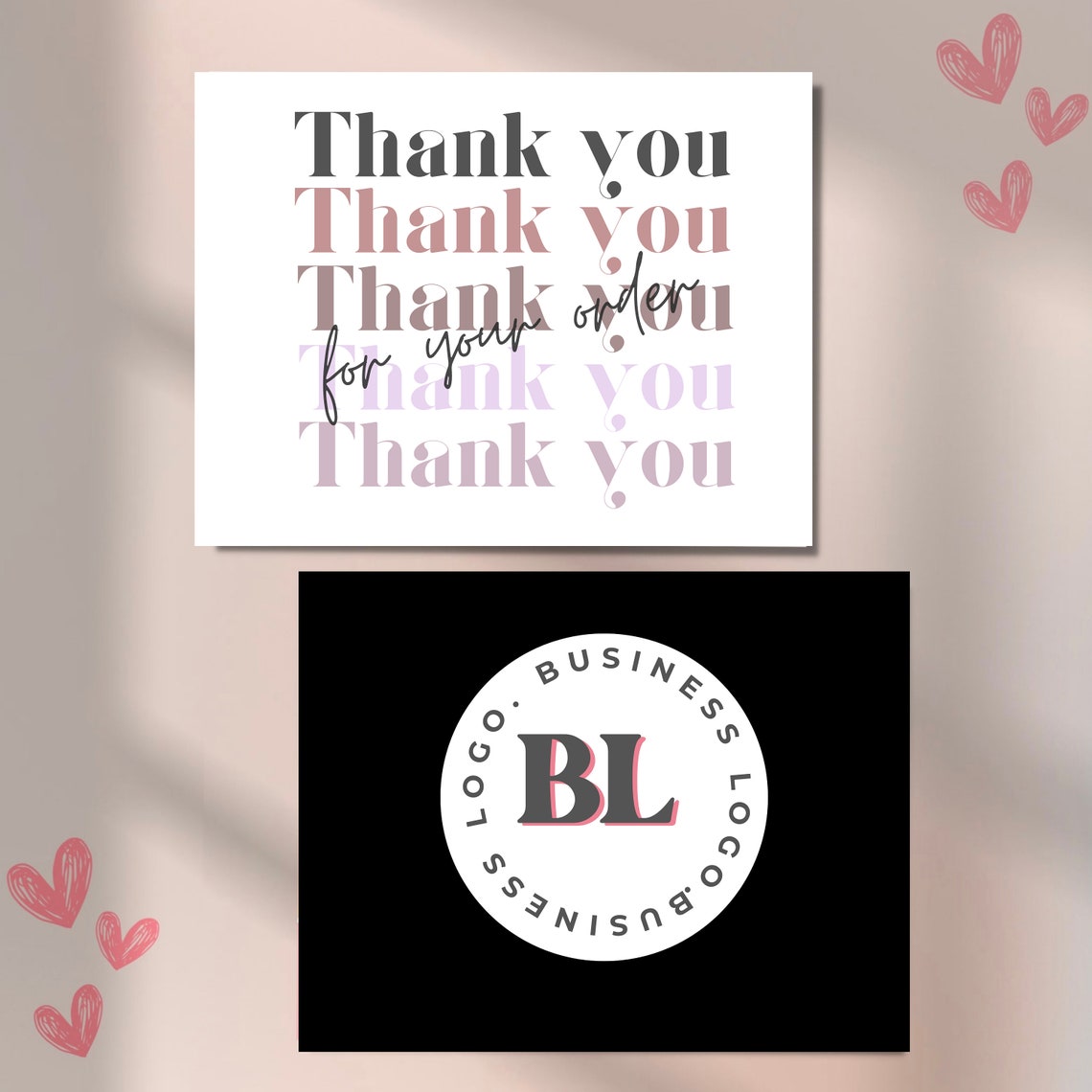 Editable Template,thank You Card,small Business Package Insert Card ...