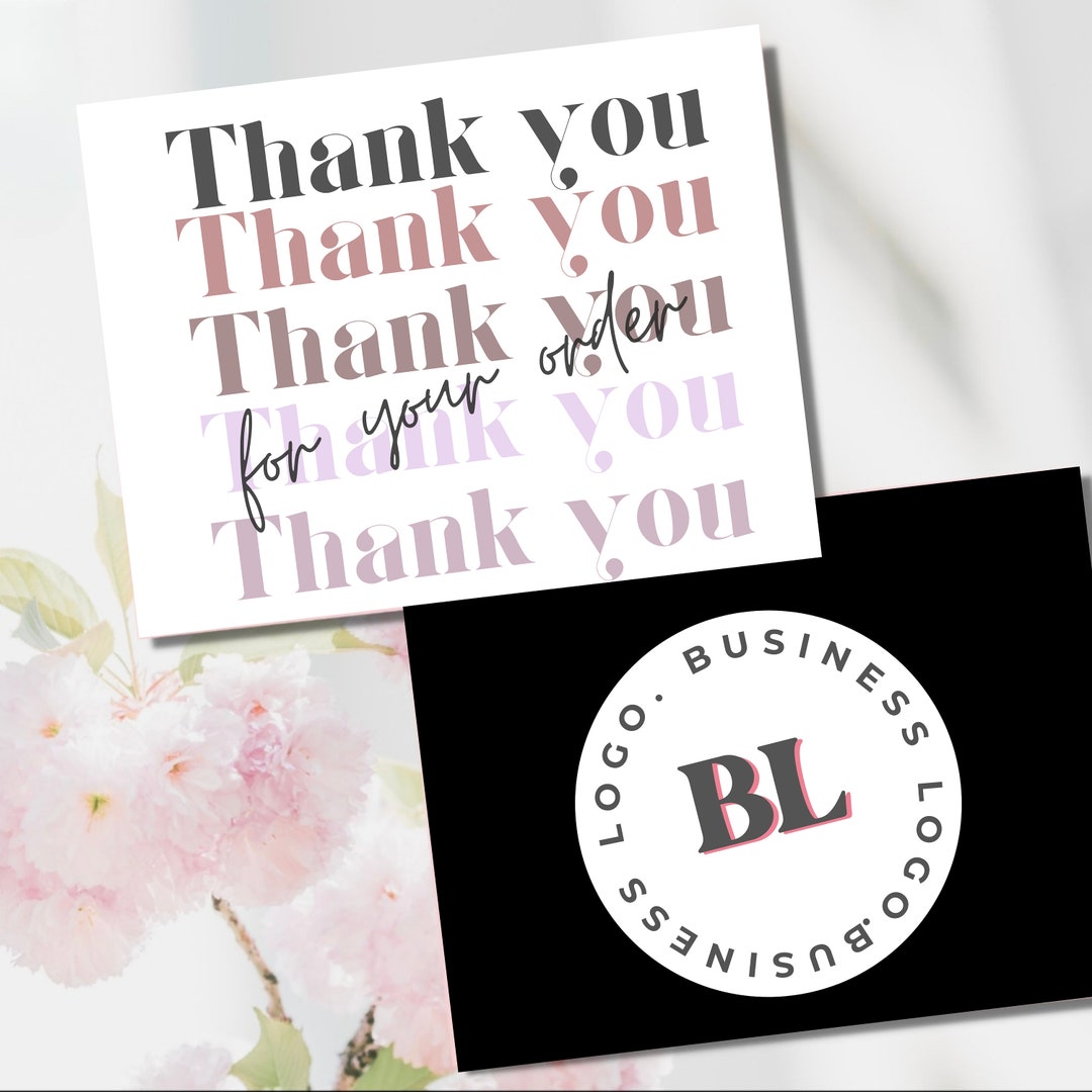 Editable Template,thank You Card,small Business Package Insert Card ...