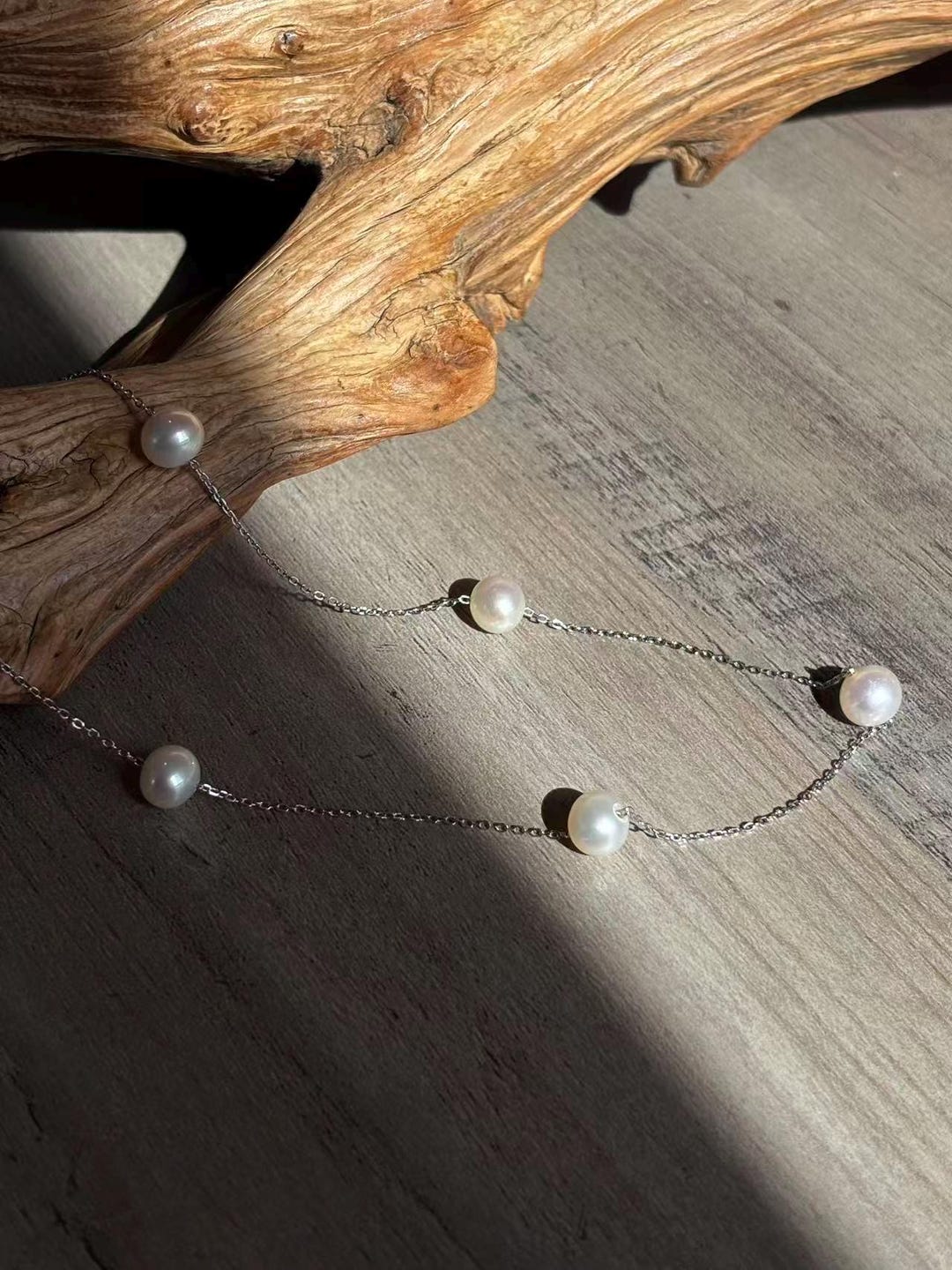 Pearl Silver Chain Necklace - Etsy
