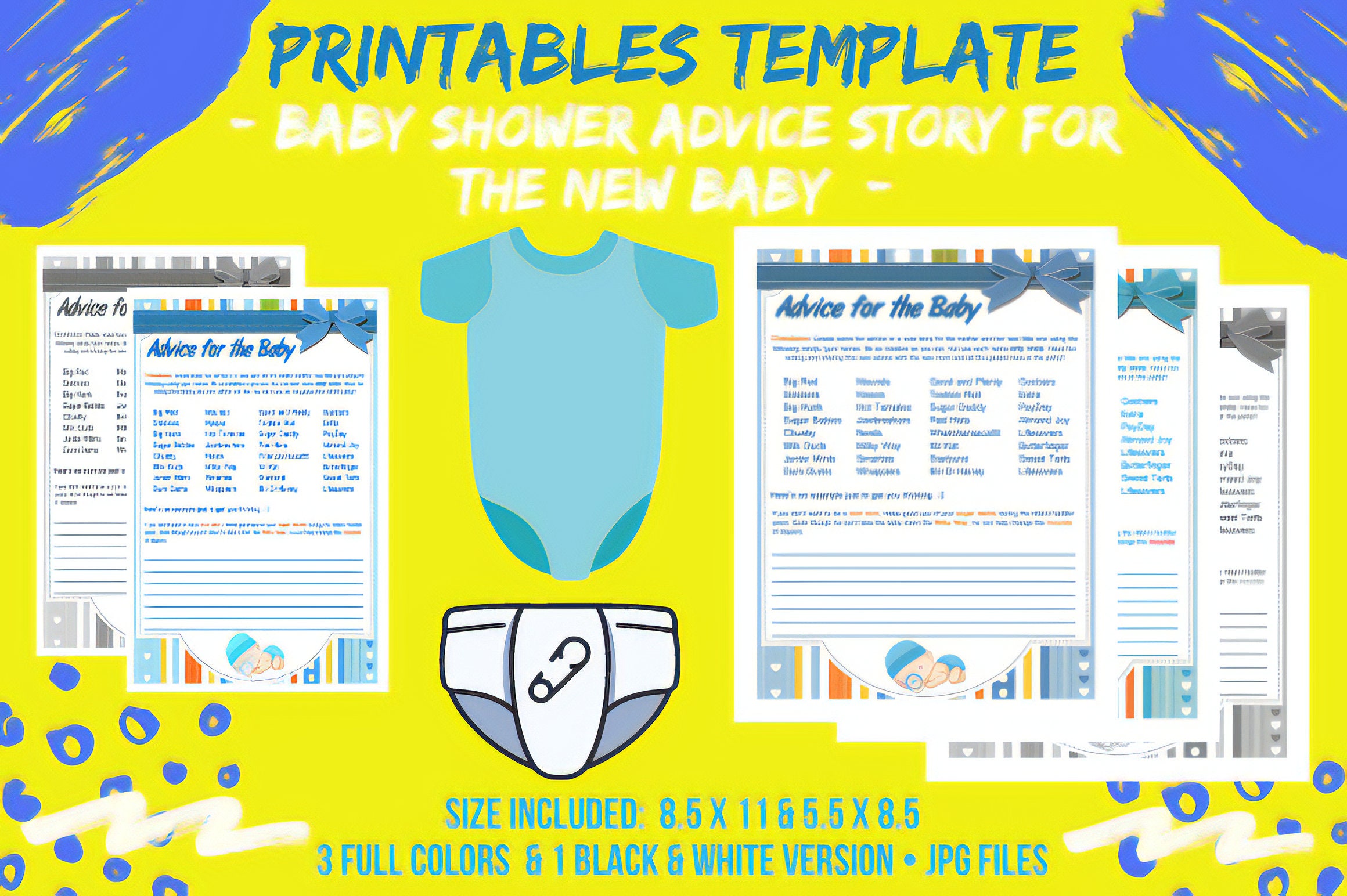 Modern Baby Shower Games Bundle, Activities Bundle, Minimalist Packpage ...