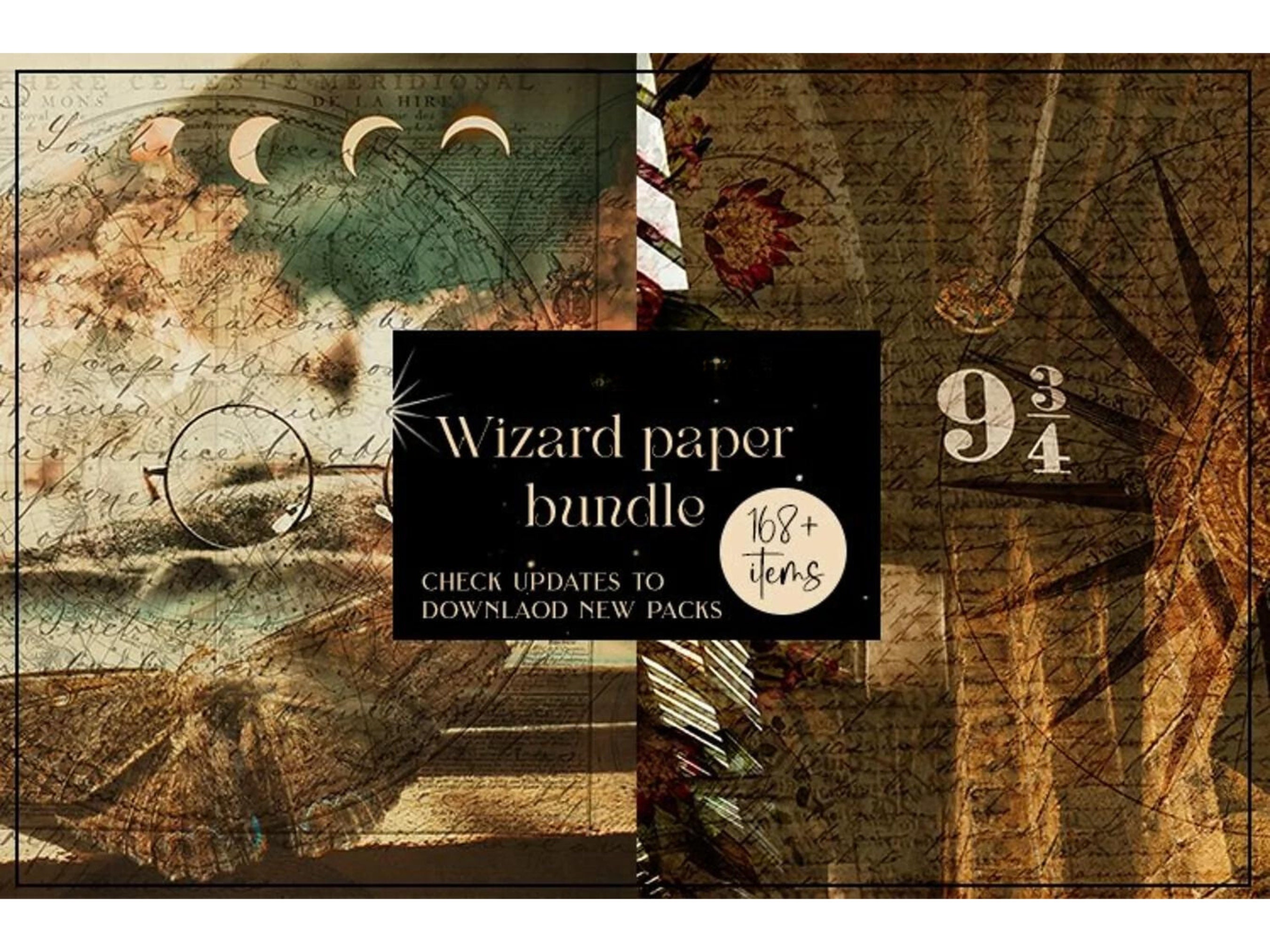 WIZARD Digital Papers, WIZARD Pattern Bundle, Magic Backgrounds ...