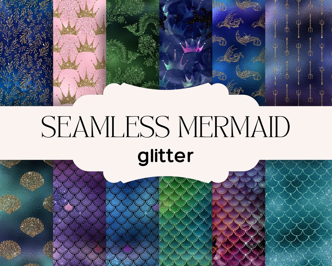 Mermaid Glitter Digital Paper | Glitter Background | Glitter Digital ...
