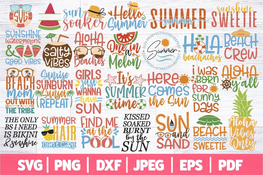 Summer SVG Bundle, Summer Svg, Beach Svg Bundle, Summertime Svg, Funny ...