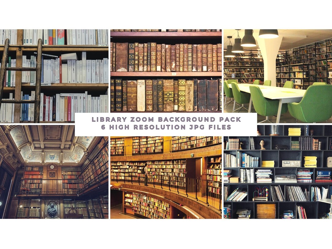 Library Zoom Background Pack Digital Meeting Background - Etsy