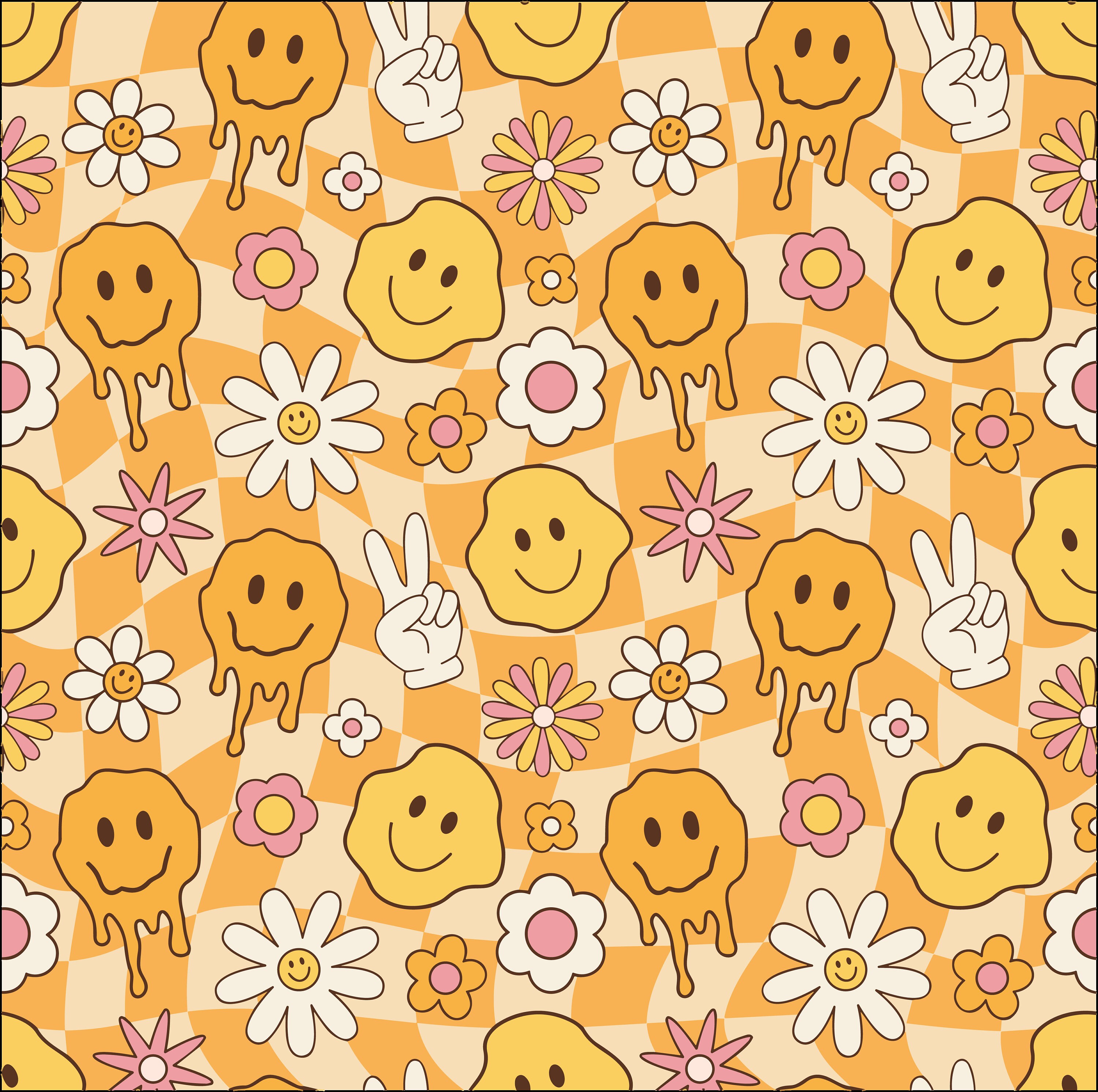 Retro Happy Smiley Face,digital Paper Pack,retro Textures Paper,smiley ...