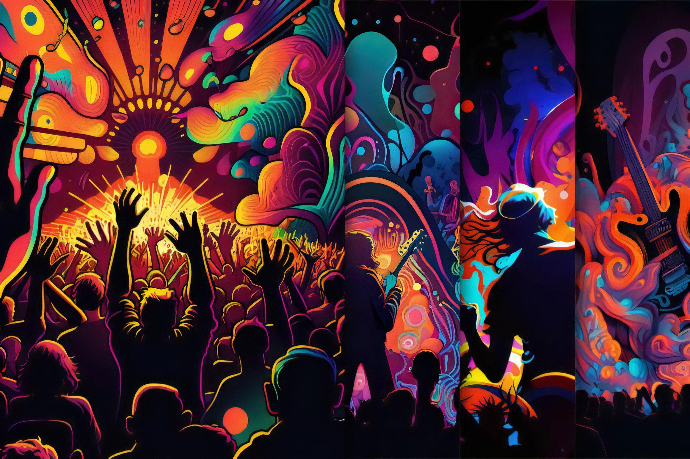 Music Concert Digital Paper Music Concert Backgrounds 12 Designs ...