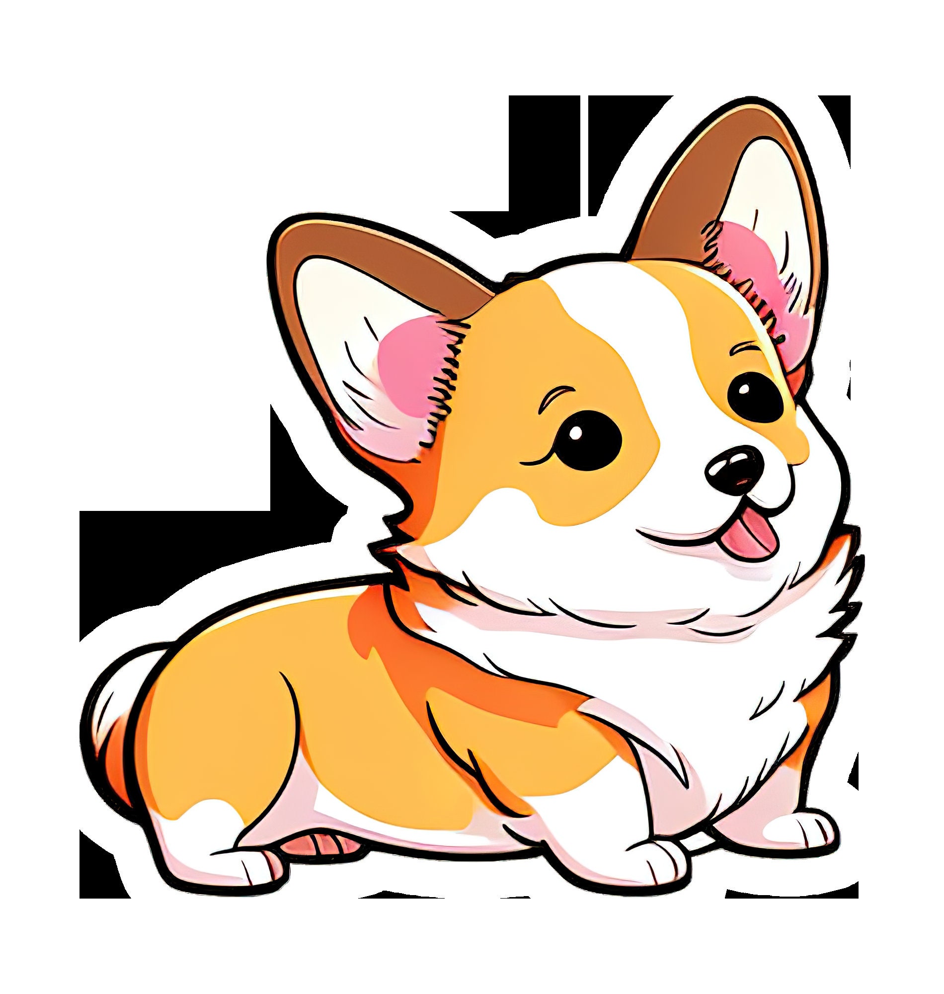 Cute Corgi Stickers Corgi Kawaii PNG Corgi Laptop Stickers - Etsy