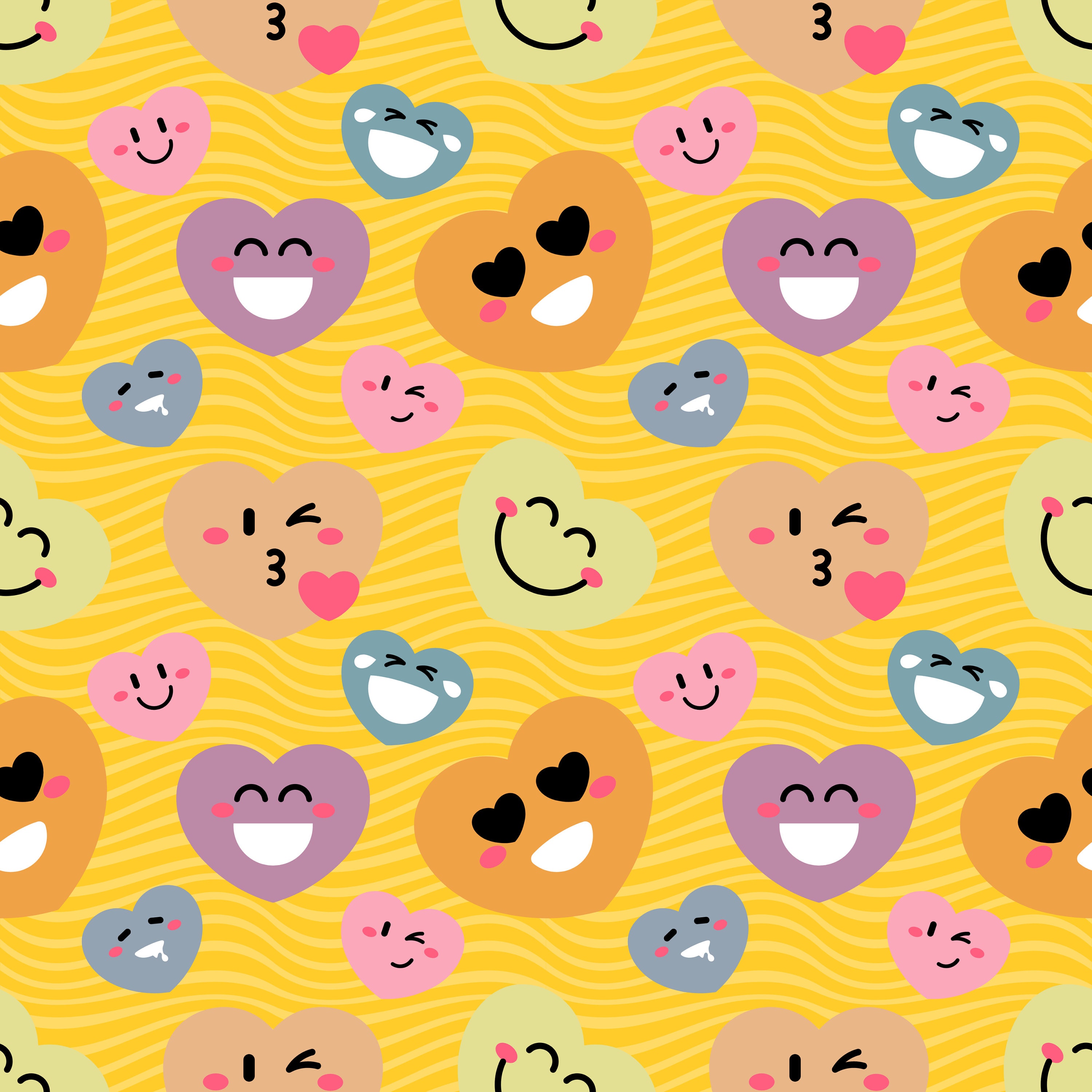 HAPPY SMILEY Seamless Digital Papers Smiley Seamless Repeat Pattern ...