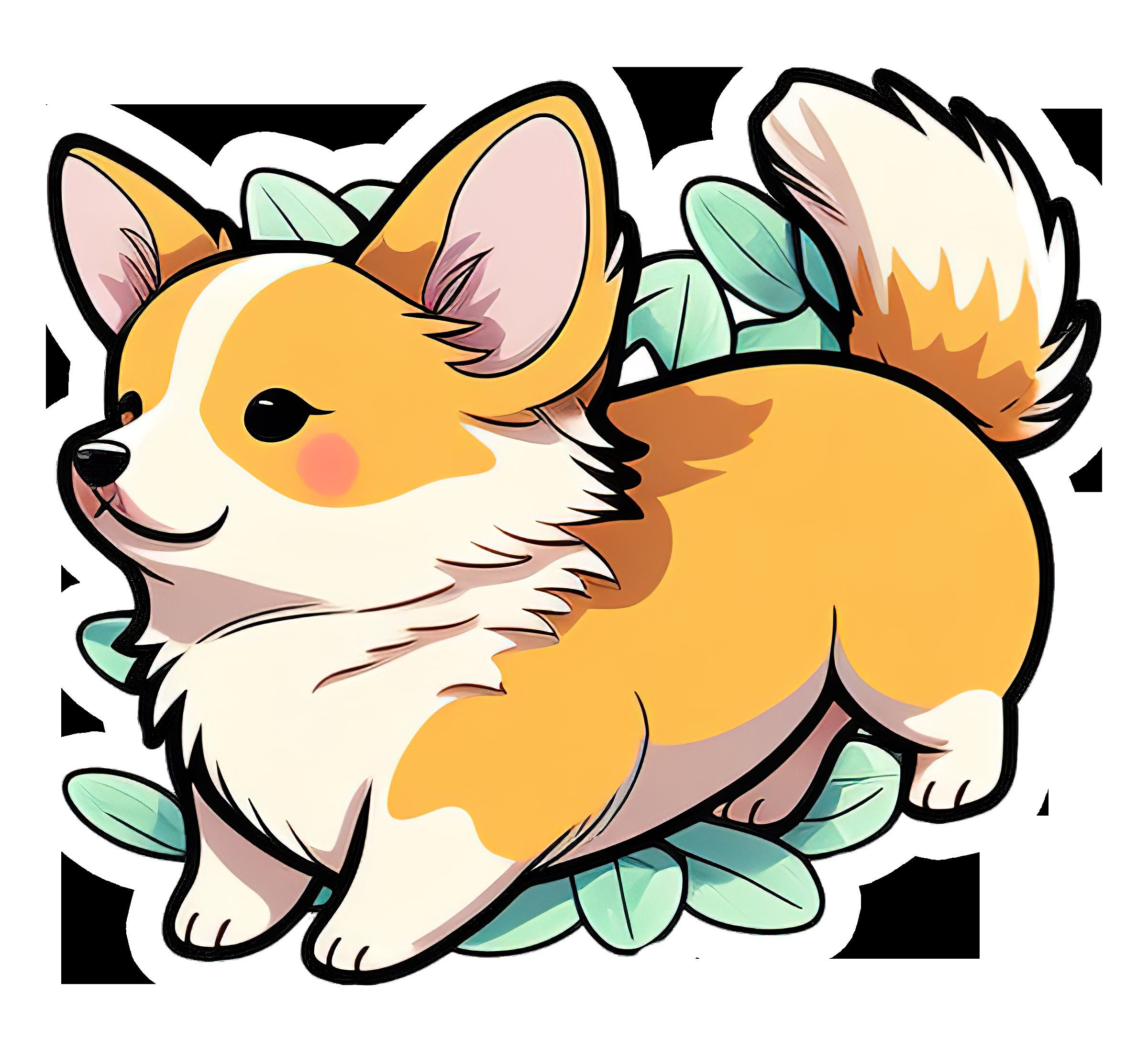 Cute Corgi Stickers Corgi Kawaii PNG Corgi Laptop Stickers - Etsy