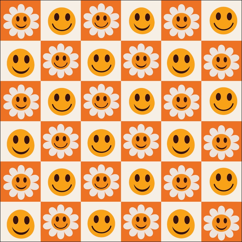 Retro Happy Smiley Face,digital Paper Pack,retro Textures Paper,smiley ...