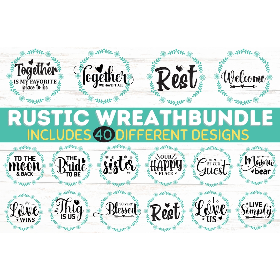 Rustic Wreath Svg Bundle Floral Wreath Bundle Flower Svg Flower Svg ...