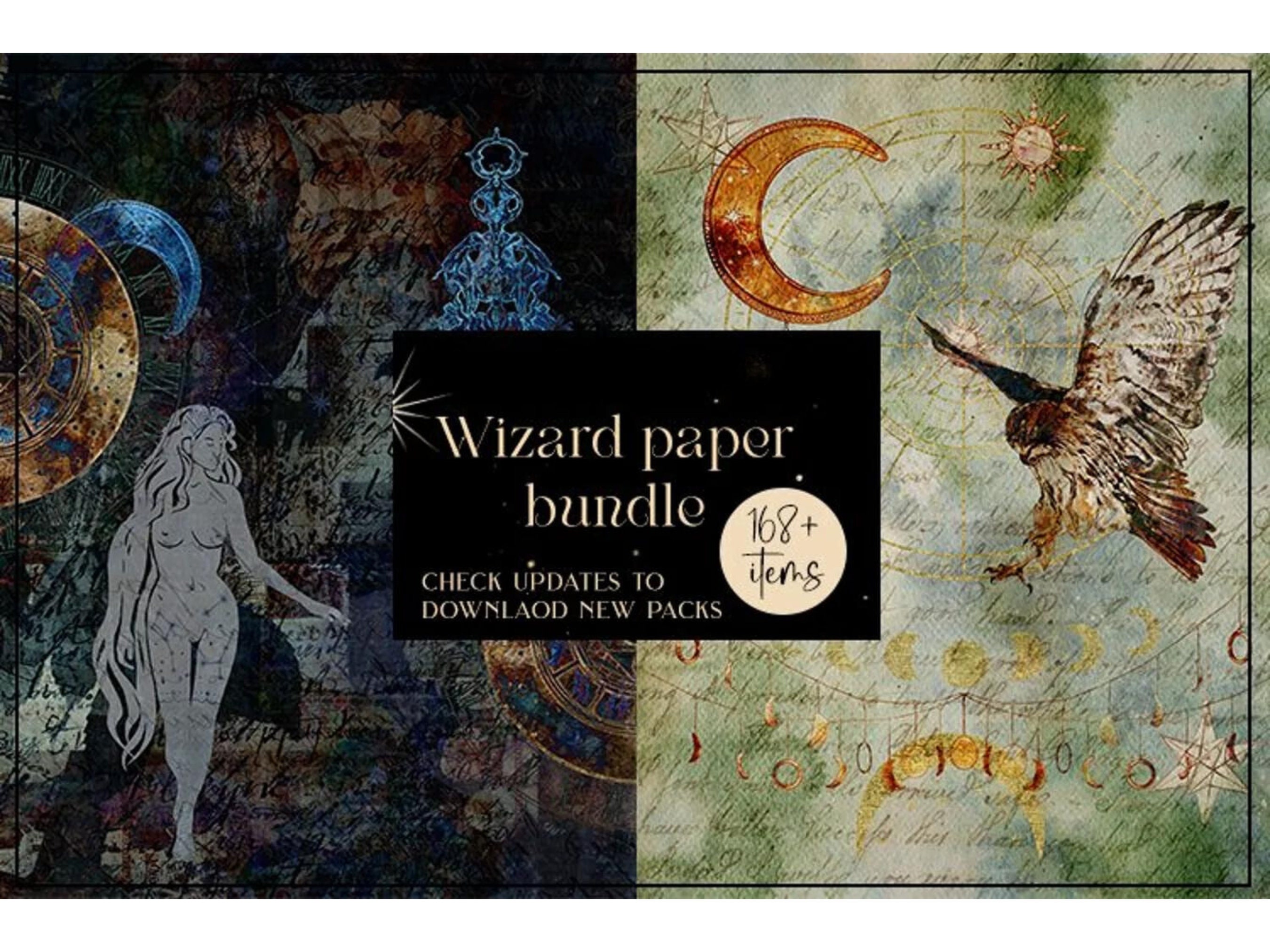 WIZARD Digital Papers, WIZARD Pattern Bundle, Magic Backgrounds ...