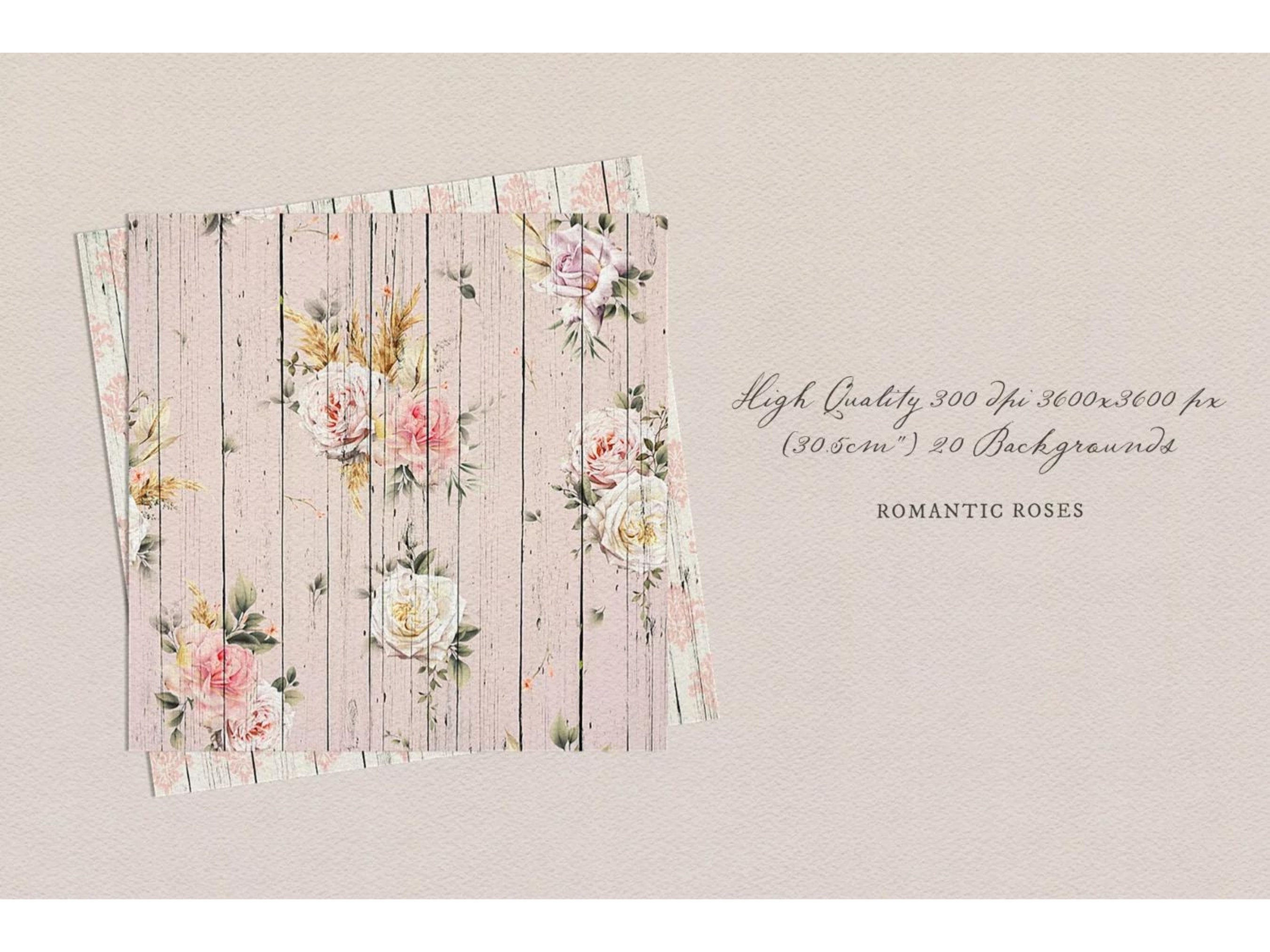 Antique Roses Vintage Wood Digital Papers Antique Roses Seamless ...