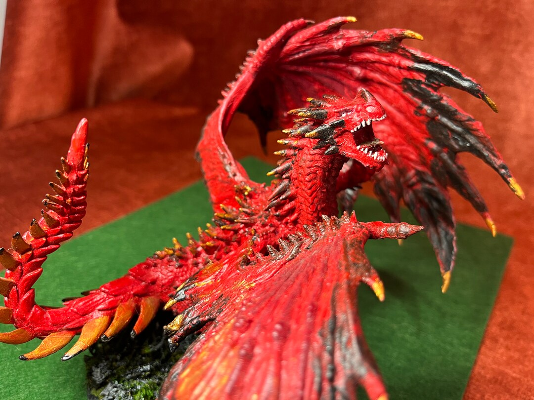 Hand Painted Red Dragon - Etsy