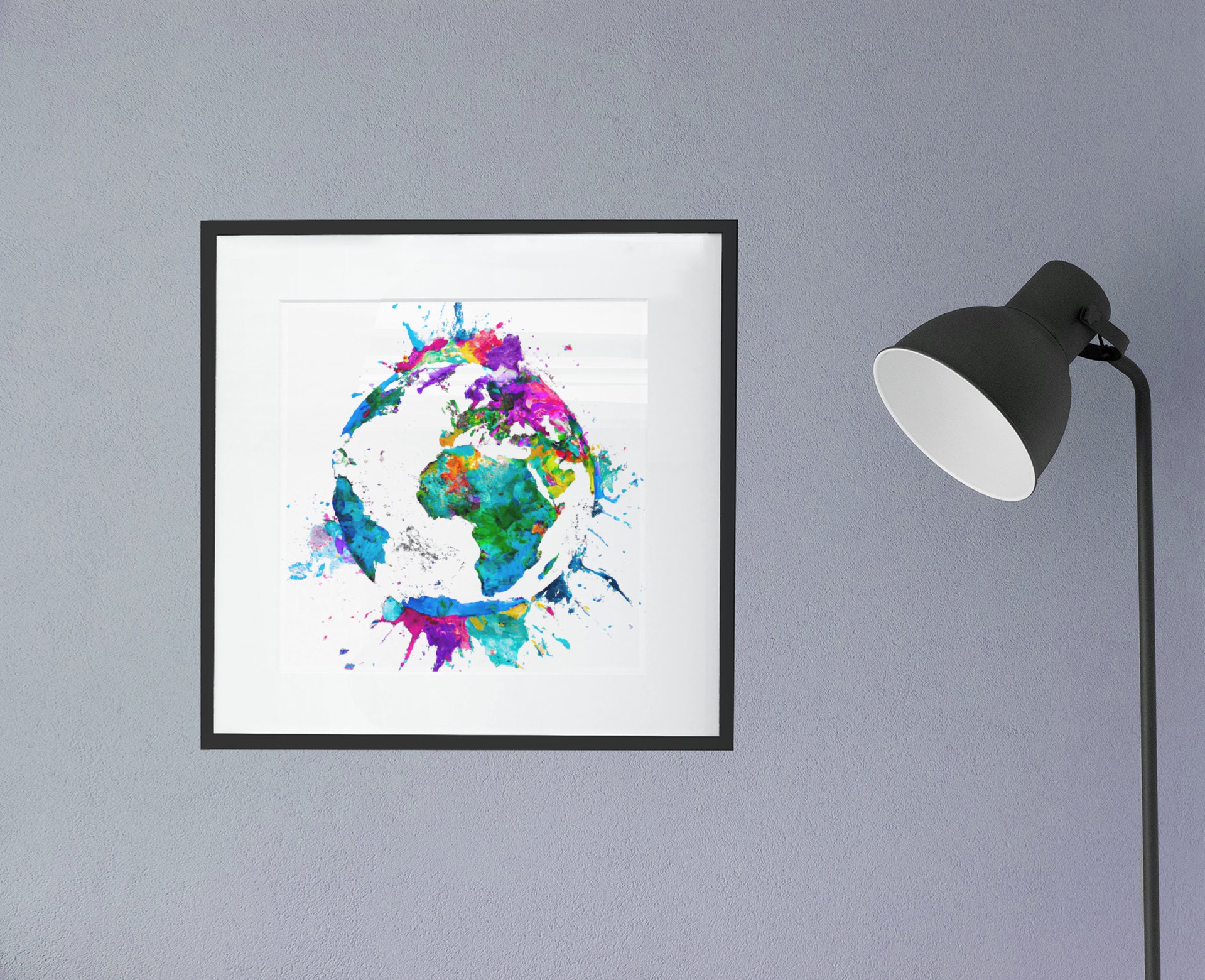 Rainbow World Inclusivity Print Inclusive Art Gift Idea Equality Earth ...