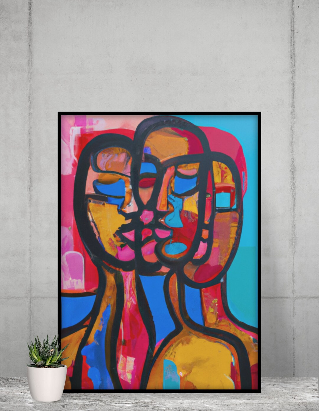 Global Love Abstract Art Print Showcasing Diversity and Inclusivity ...