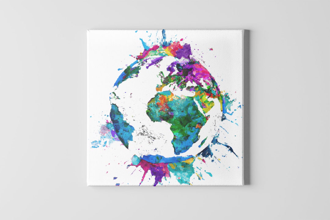 Rainbow World Inclusivity Print Inclusive Art Gift Idea Equality Earth ...