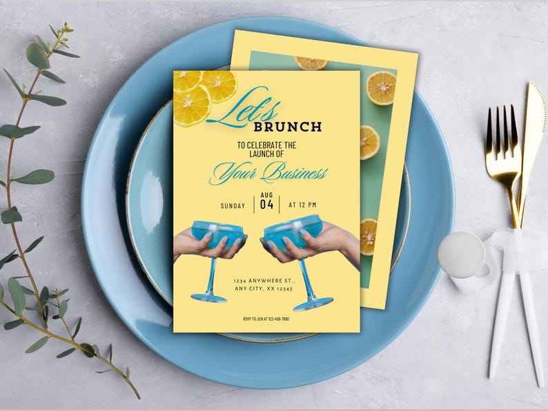 Brunch Party Invite, Party Invitation, Business Launch Flyer, Business ...