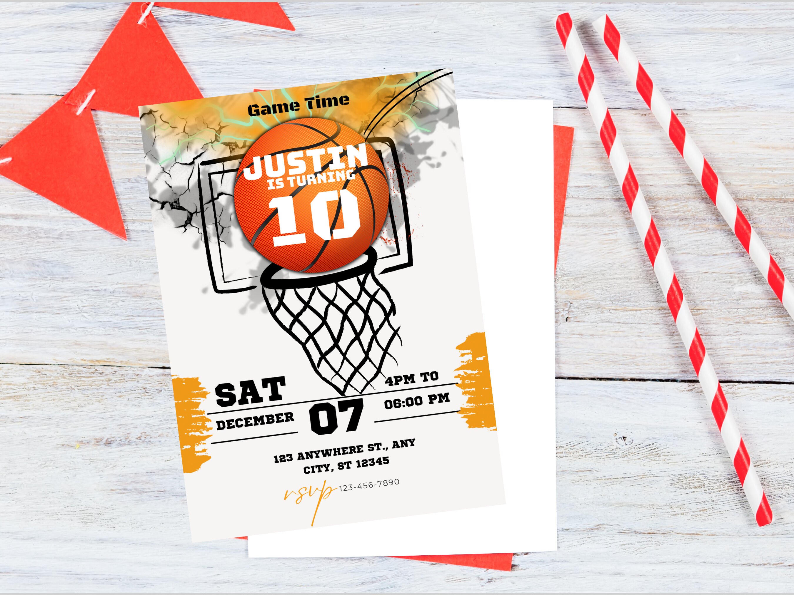 Basketball Birthday Invitation Template Printable and Digital ...
