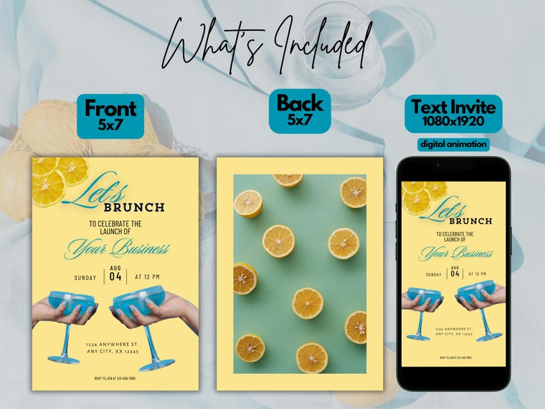 Brunch Party Invite, Party Invitation, Business Launch Flyer, Business ...