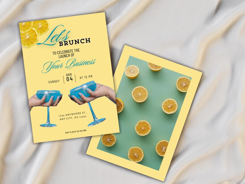 Brunch Party Invite, Party Invitation, Business Launch Flyer, Business ...