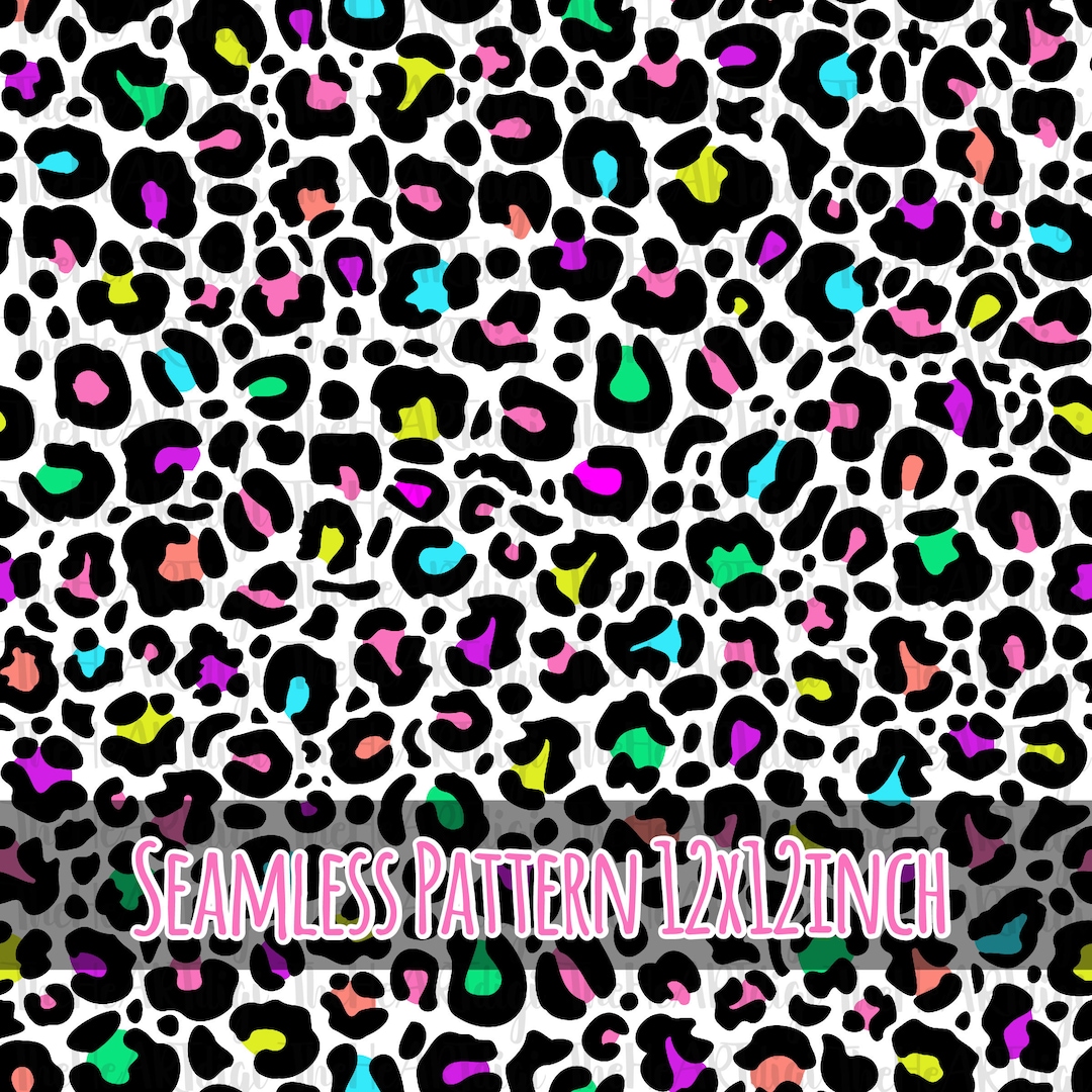 Colorful Leopard Seamless Pattern, Hand Drawn Seamless Pattern, Leopard ...
