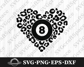 Billiard Heart Svg - Etsy