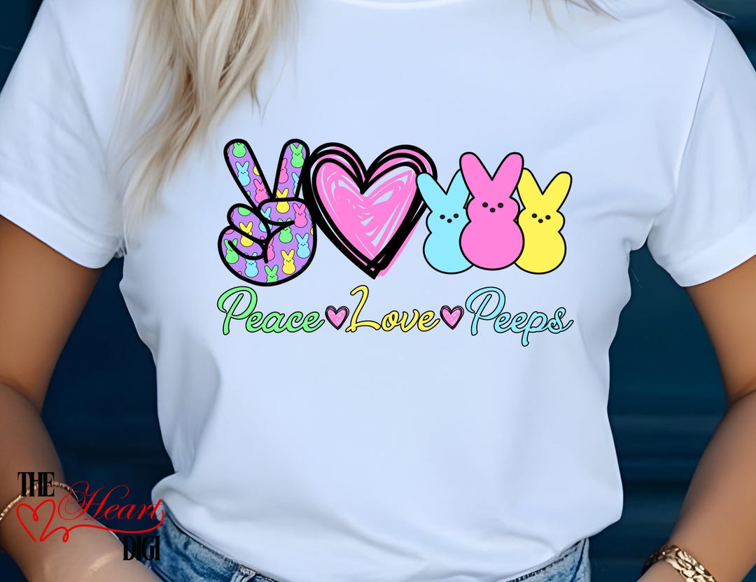 Peace Love Peeps PNG, Leopard Easter Sublimation Download, Colorful Pastel Peeps Clipart, Cute ...