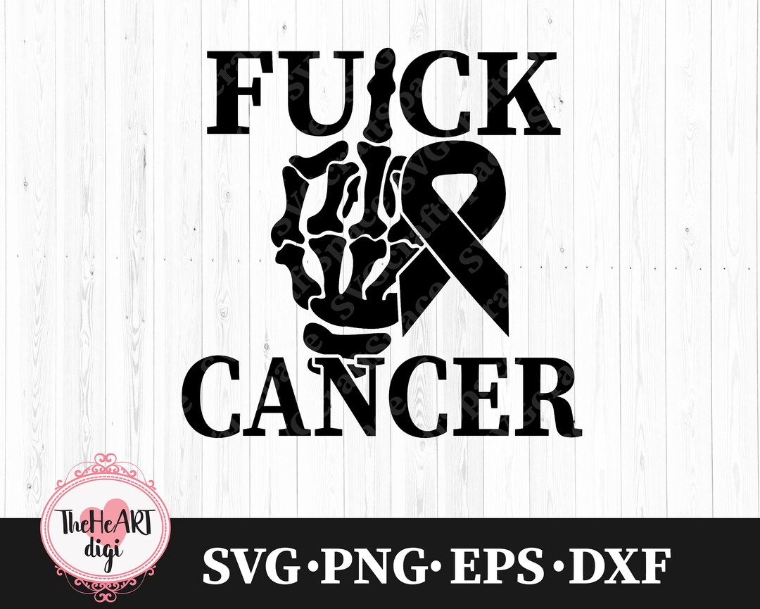 F*ck Cancer SVG, Cancer Awareness Svg, Skeleton Middle Finger Svg ...