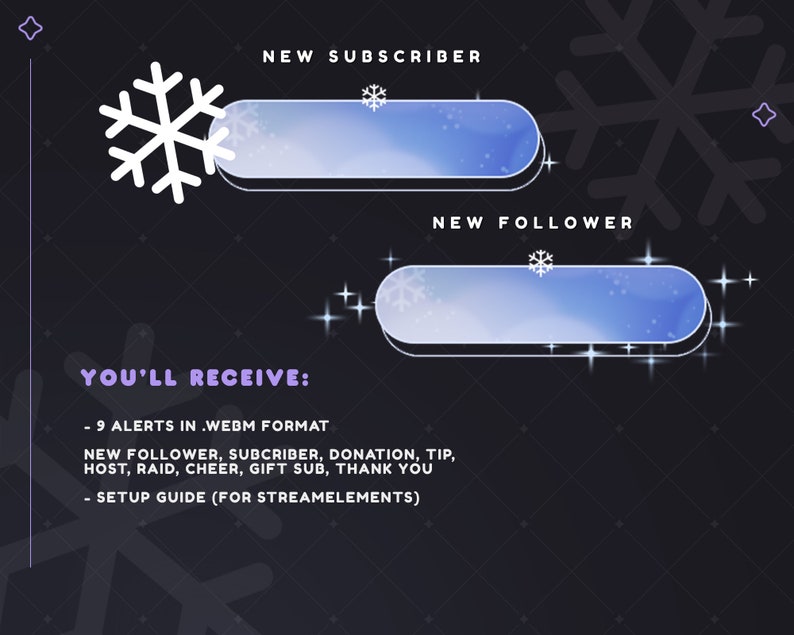 ANIMATED Winter Stream Alerts / Stream Alerts Overlays for Twitch ...