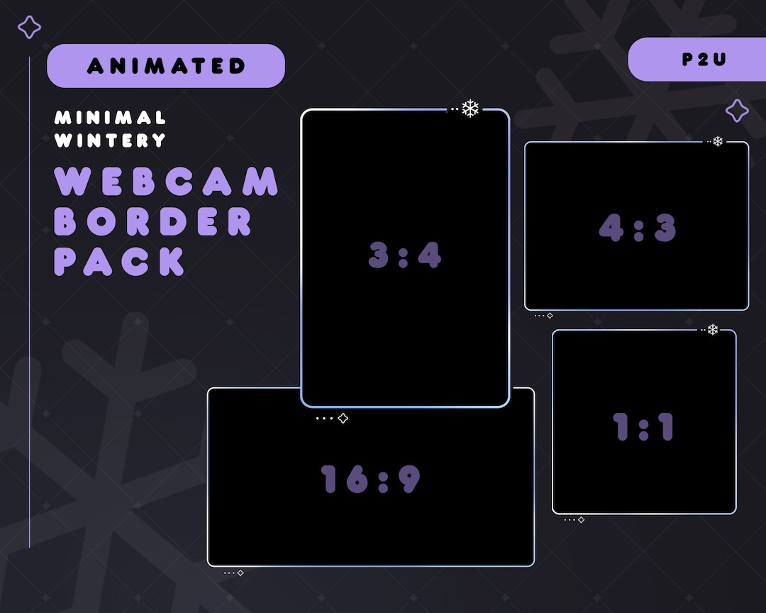 ANIMATED Winter Gradient Webcam Border Pack / Webcam Overlays for ...