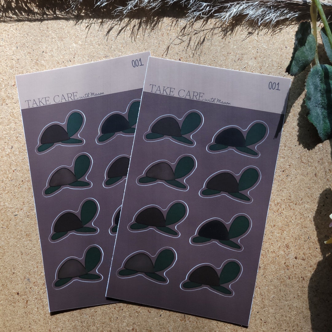 Mason/turtle Sticker Sheet: Journaling Stickers, Deco Stickers, Turtle ...