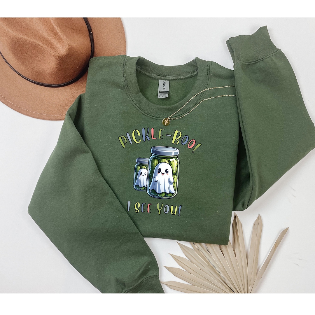 Pickle Ghost Boo Shirt, Pickle Lovers Funny Pickle Shirt Halloween ...