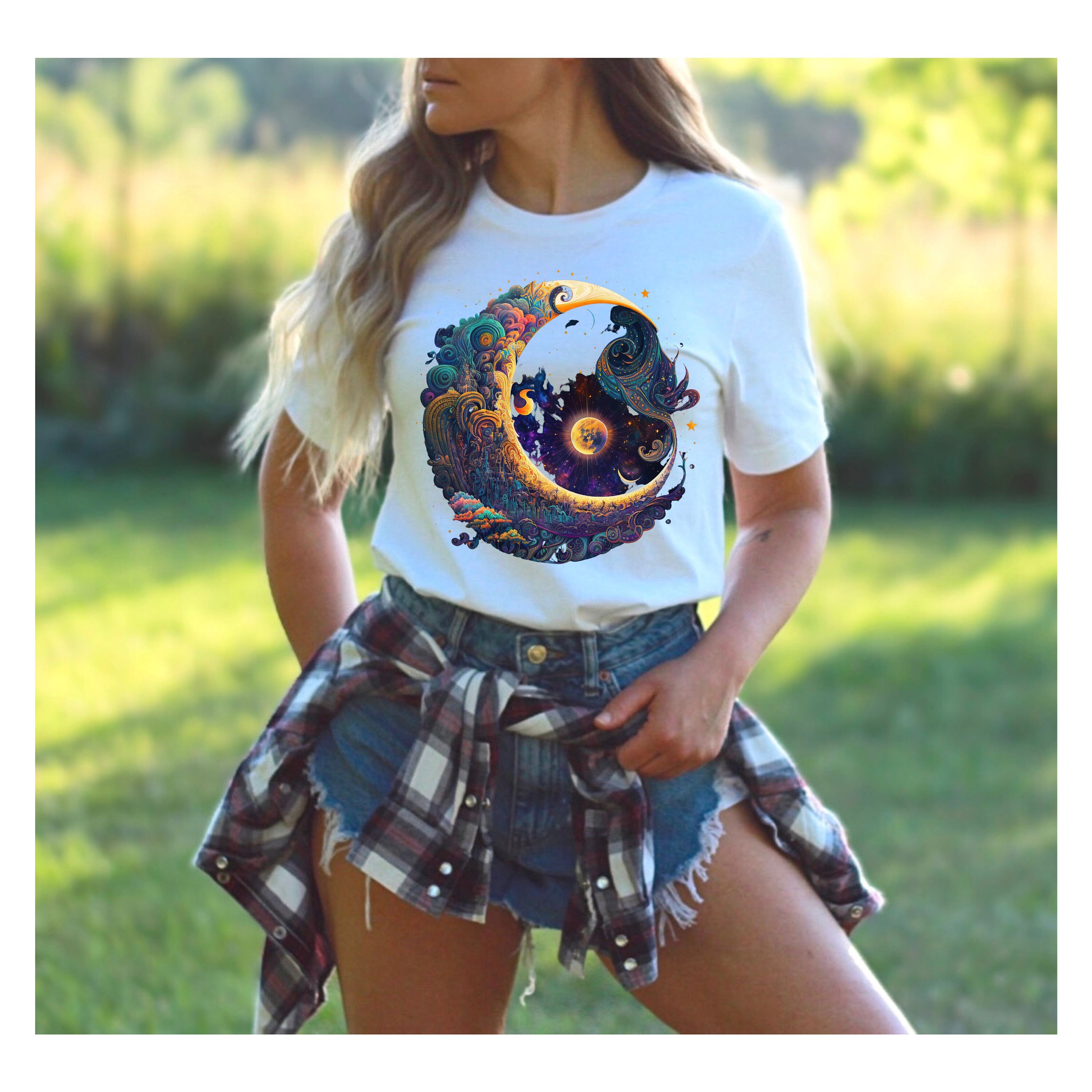 Celestial Moon Shirt Boho Cosmic Nature Lover Botanical - Etsy