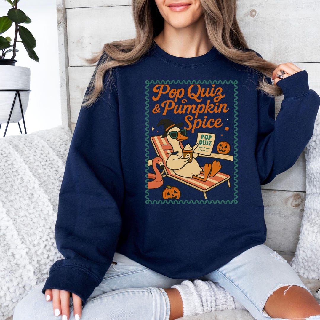 Pop Quiz and Pumpkin Spice Sweatshirt, Funny Teacher Fall, Halloween ...