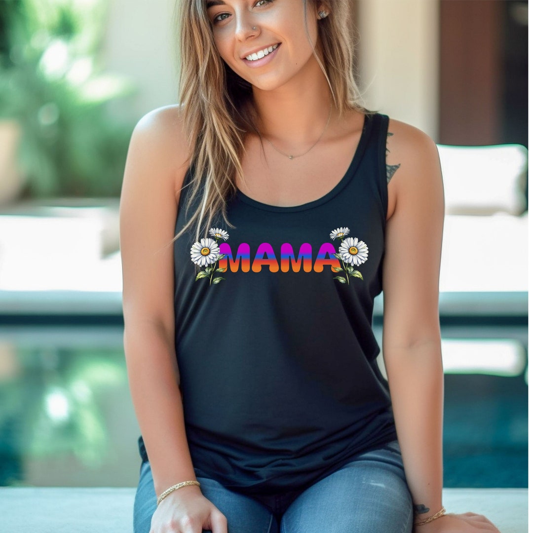 Mama Birth Flower Tank Top, Custom Birth Flower, Gift for Mama, Mama ...