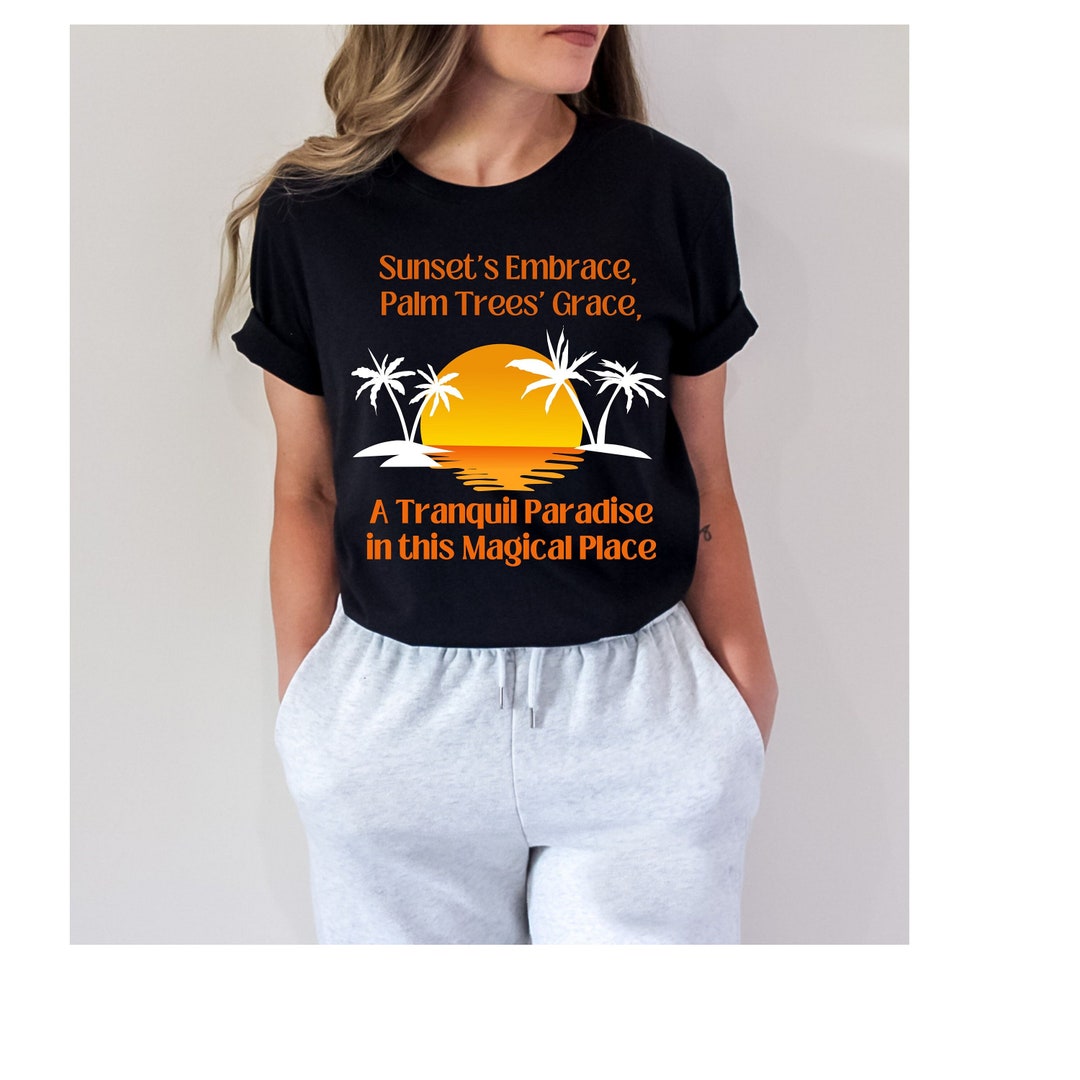 Vacation Beach Tropical Shirt, Sunset Palm Tree Tropical Shirt, Retro ...