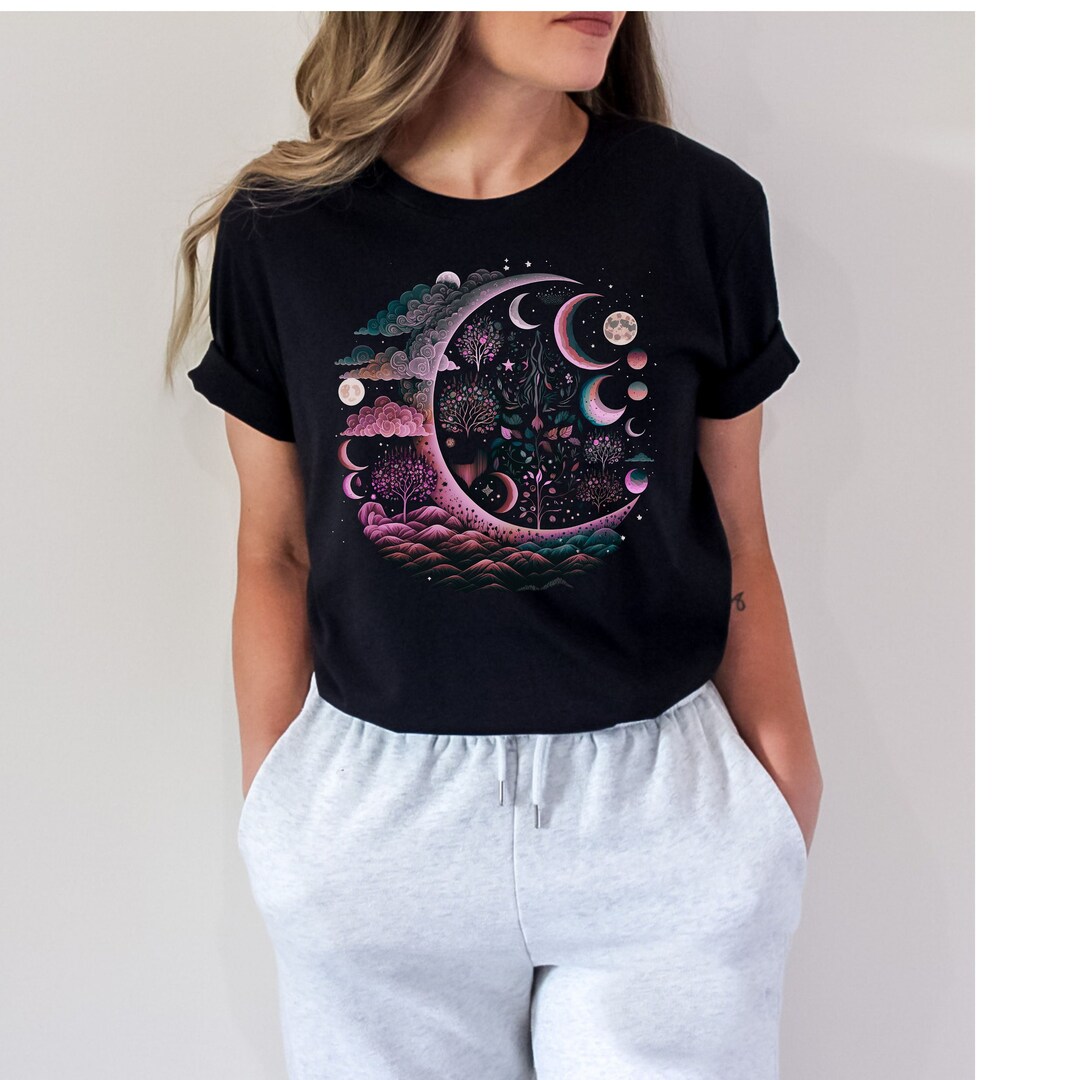 Celestial Shirt Moon T Shirts Moon Graphic T Shirt Moon Phase Astrology ...