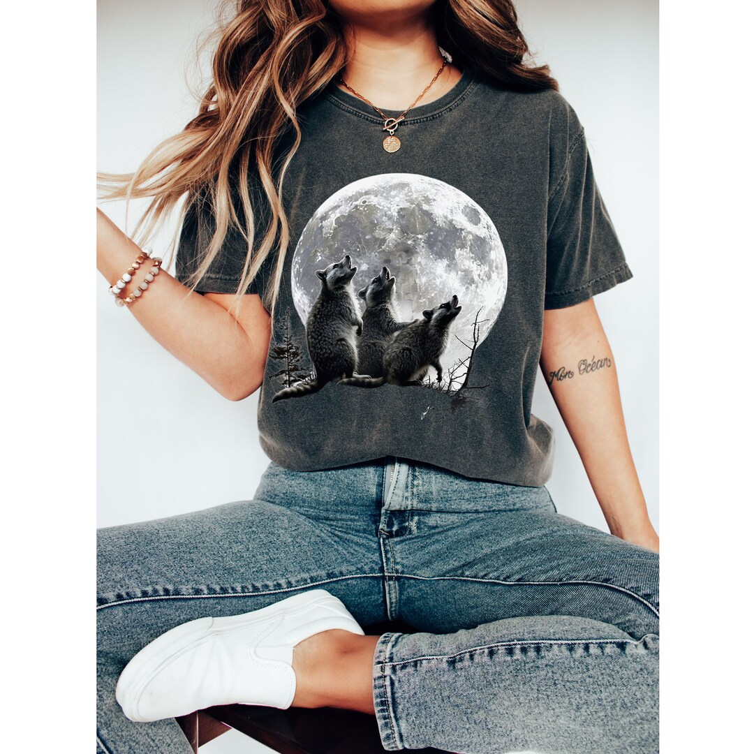Raccoons Vintage Moon Shirt, Retro Raccoon Moon Tshirt, Raccoon Lovers ...