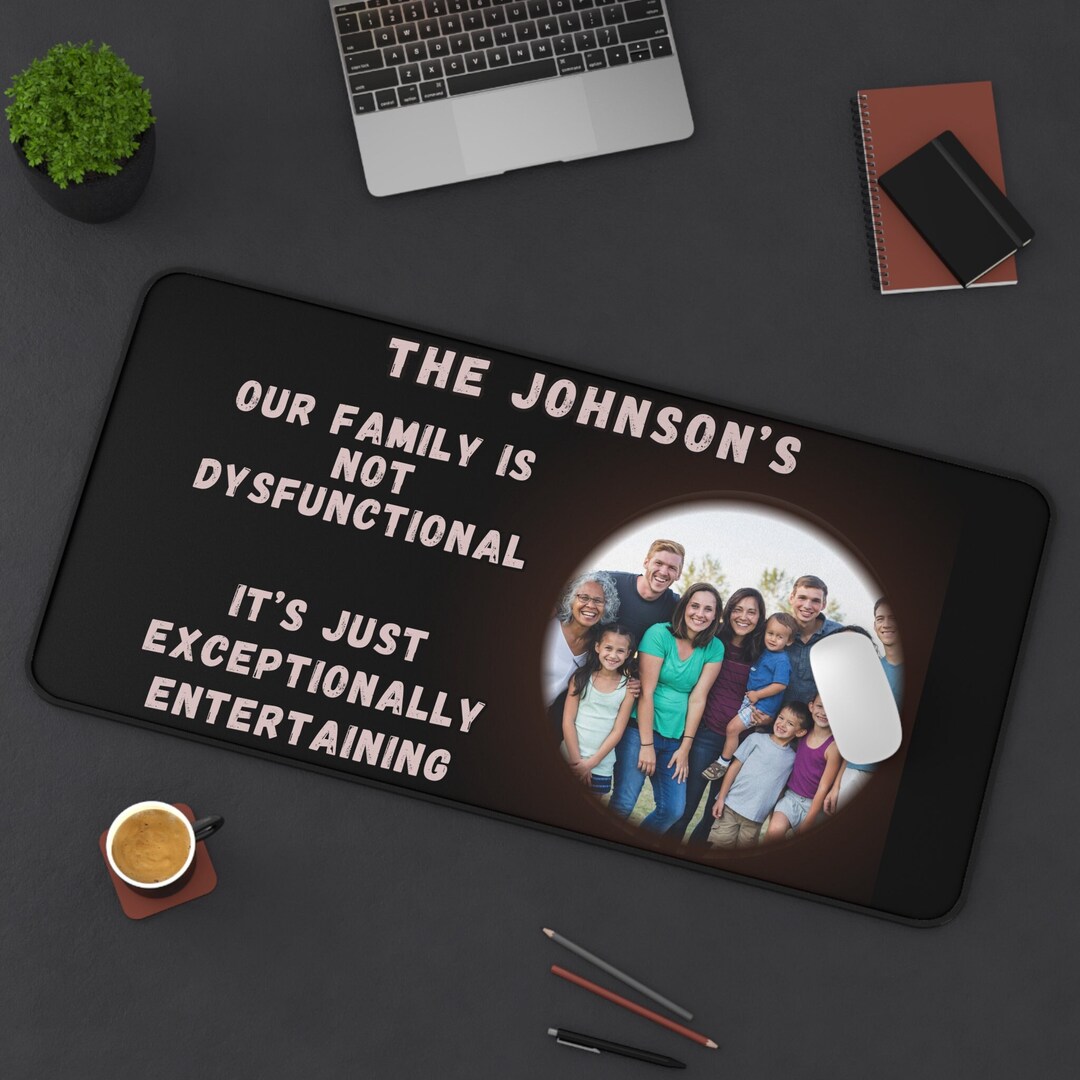 Family Personalized Desk Mat, Family Photo, Funny Family Desk Mat ...