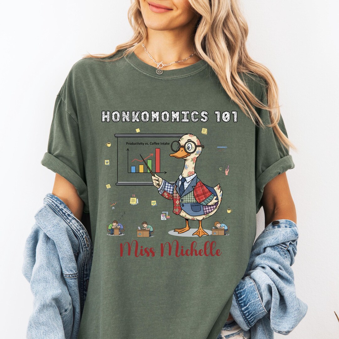 Personalized Coworker Honkonomics 101 Shirt, Funny Office Goose Comfort ...