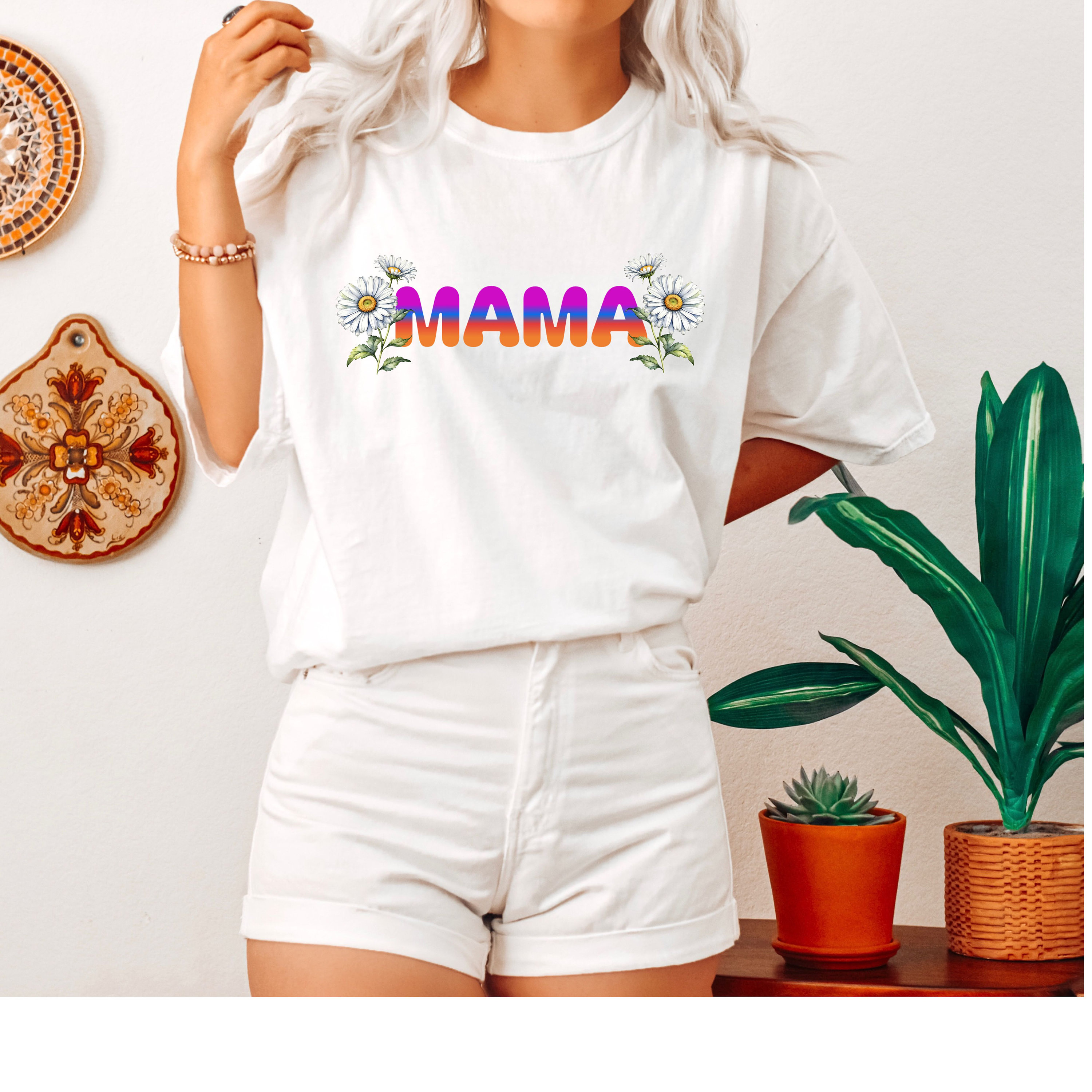 Mama Birth Flower Tshirt, Custom Birth Flower, Gift for Mama Wife ...