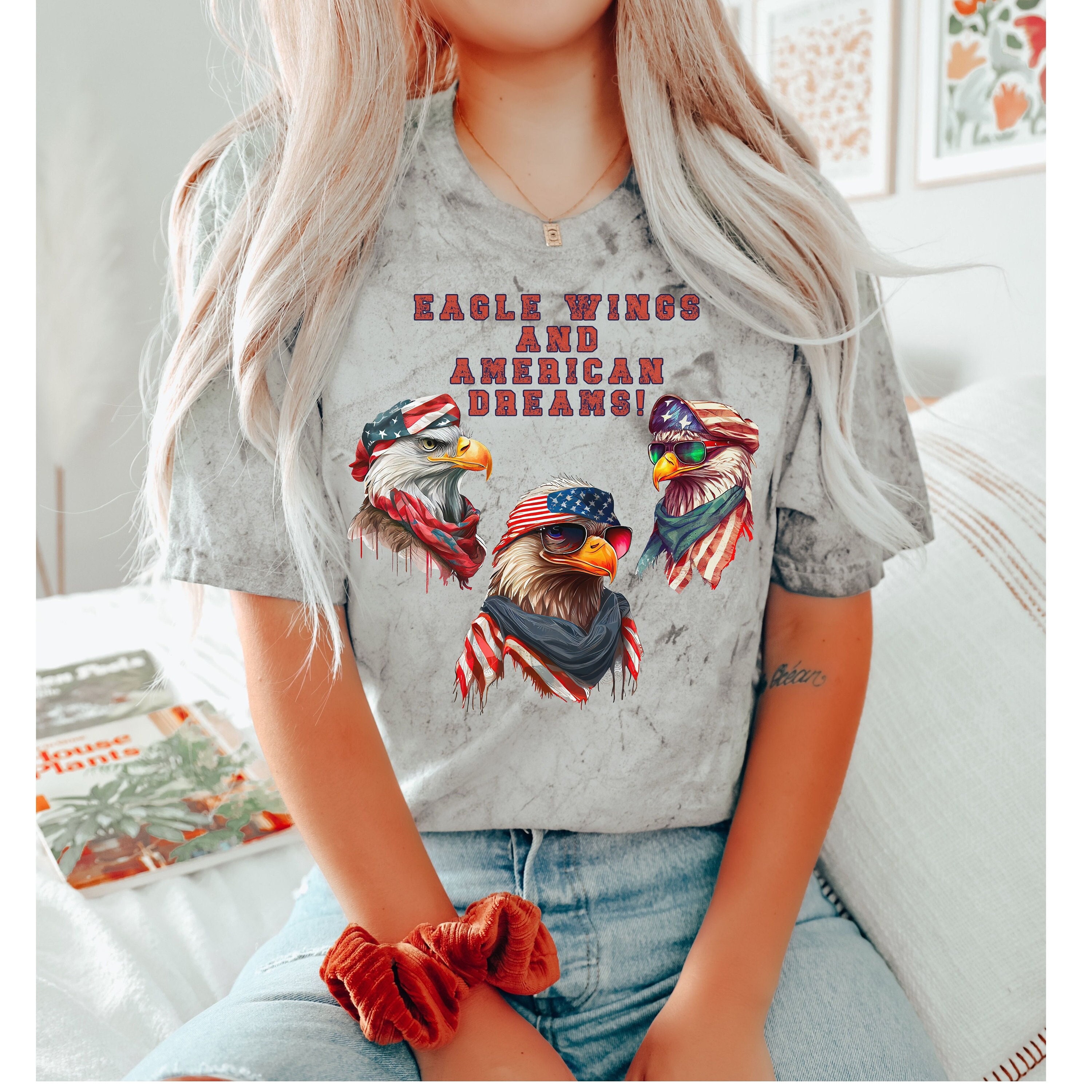 Retro American Patriotic Eagle T Shirt, Eagle Wings, Patriotic Eagle ...