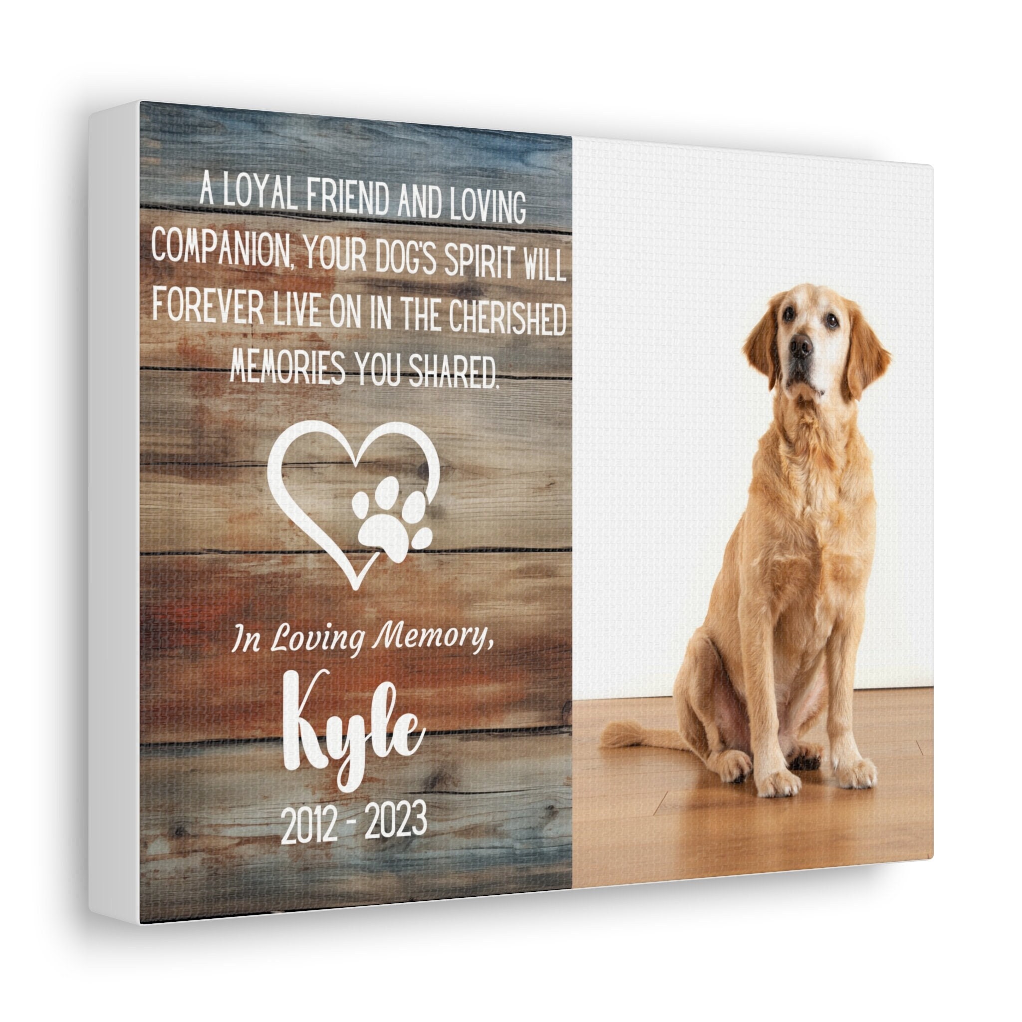 Pet Memorial, Personalized Dog Memorial Gift, Pet Memorial Keepsake ...