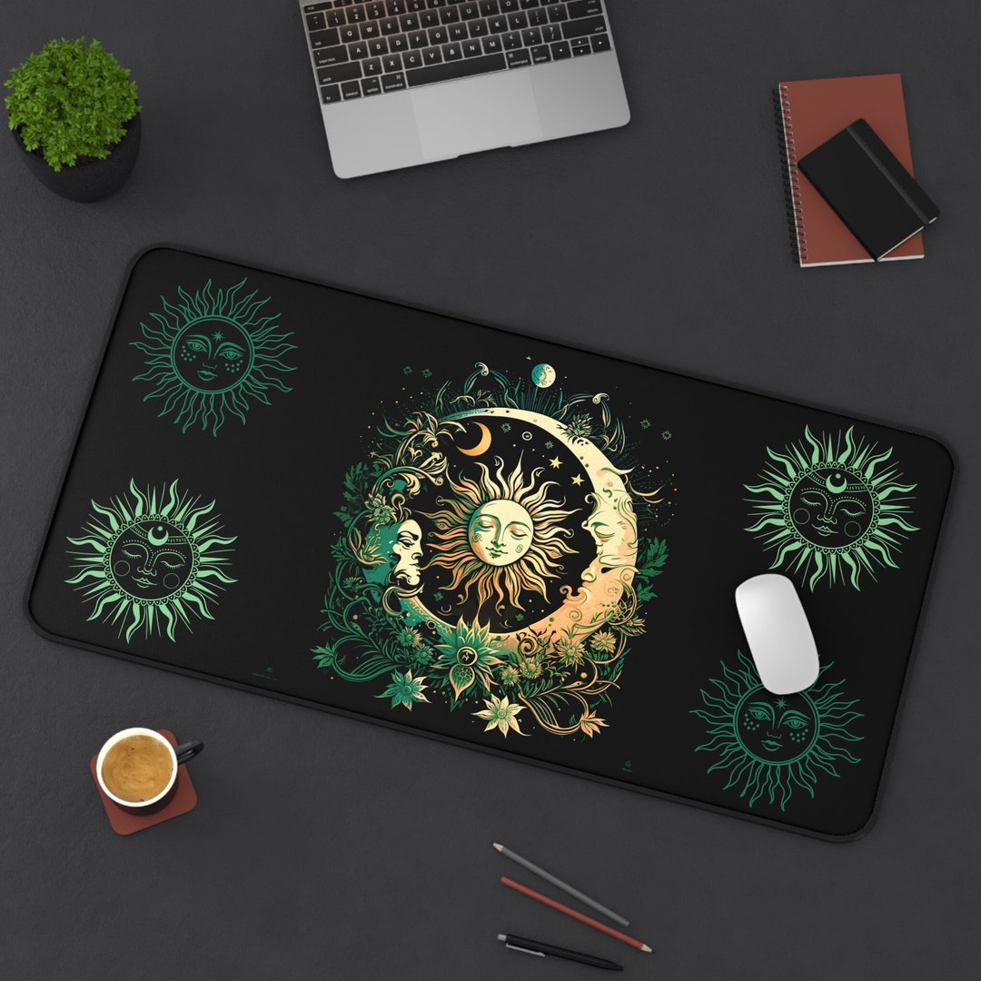 Celestial Mystic Moon Desk Mat Celestial Mousepad Boho Cosmic Nature ...