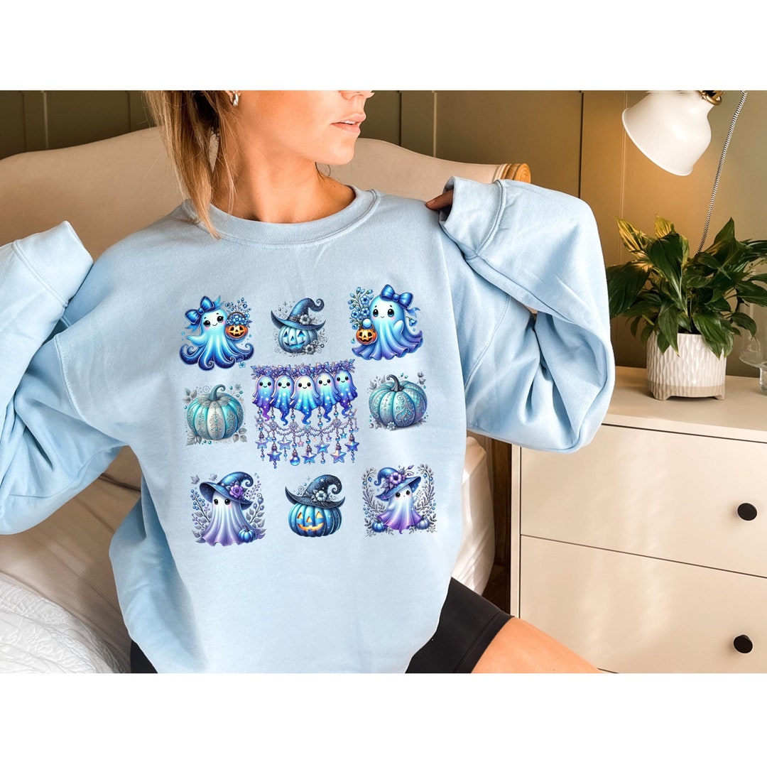 Comfort Colors® Cute Celestial Ghost Pumpkin Halloween Sweatshirt, Host ...